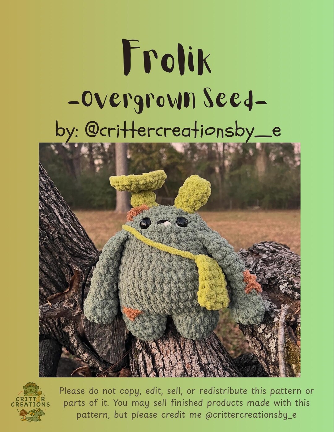 Frolik Forest Friend Crochet PATTERN, Amigurumi Plushy, Whimsical ...