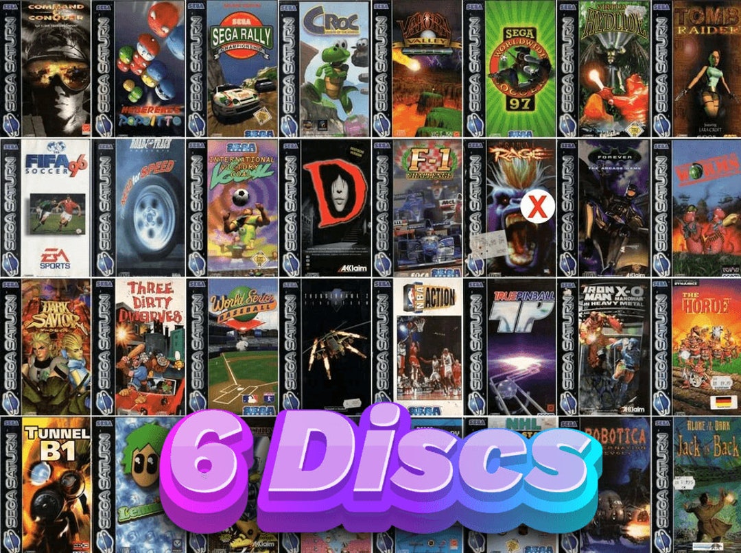 Sega Saturn Games 6 Disc Bundle Repro No Art per Disc - Etsy