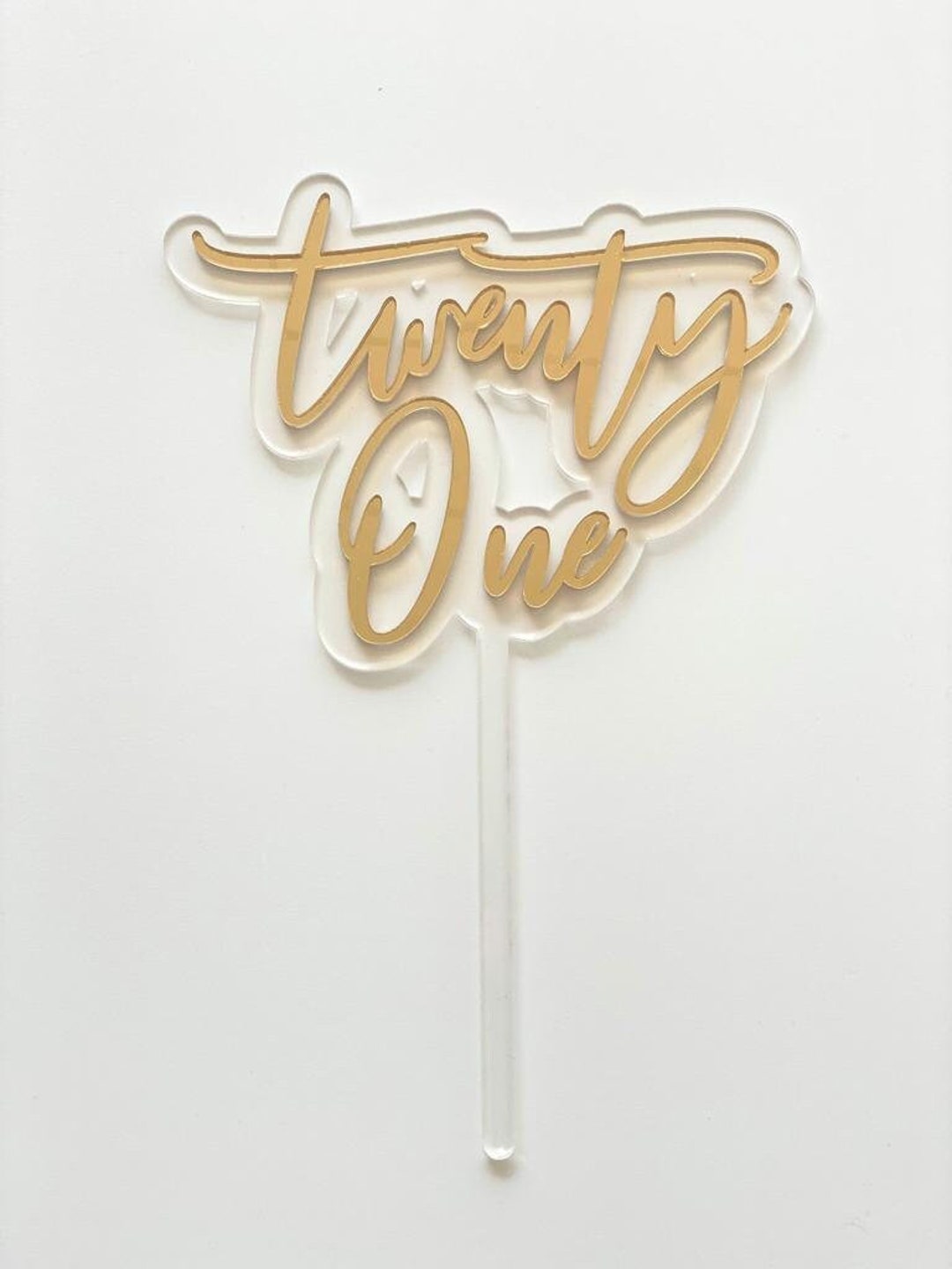 Double Layer Acrylic Cake Topper Twenty One - Etsy