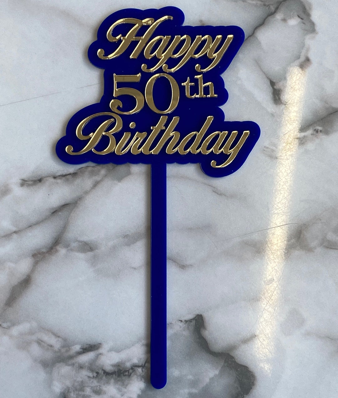 Happy 50th Birthday (double Layer Topper) - Etsy