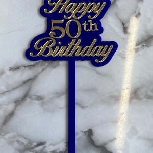 Happy 50th Birthday (double Layer Topper) - Etsy