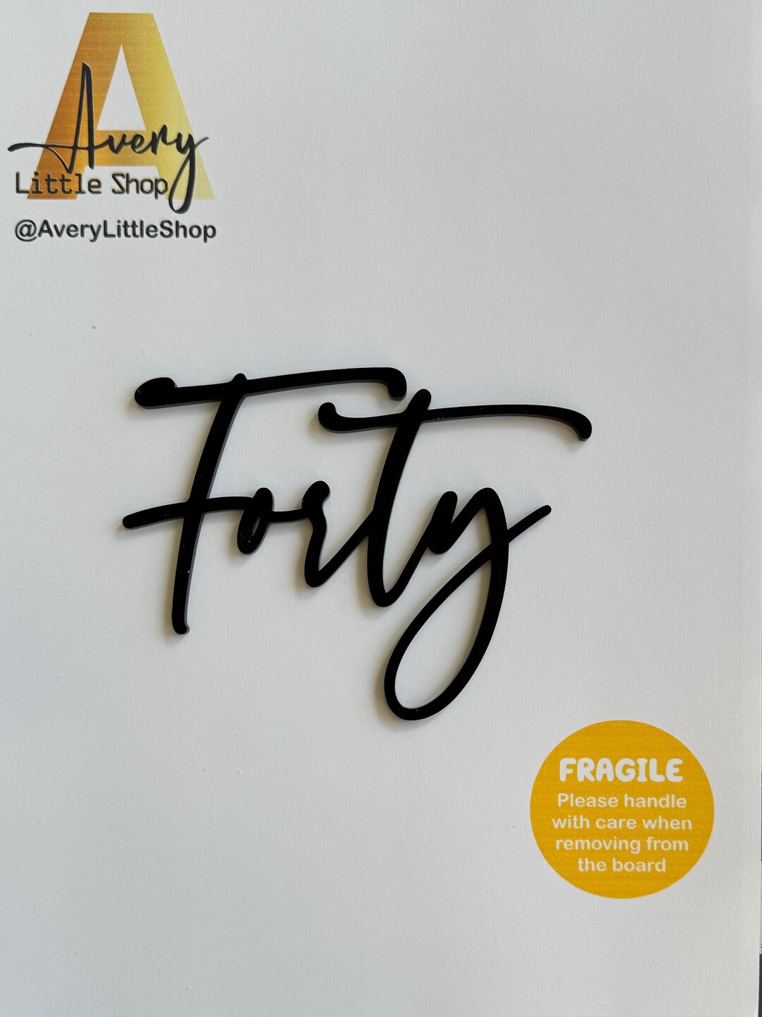 Forty Classy Font Acrylic Cake Topper | Happy Birthday | Anniversary ...