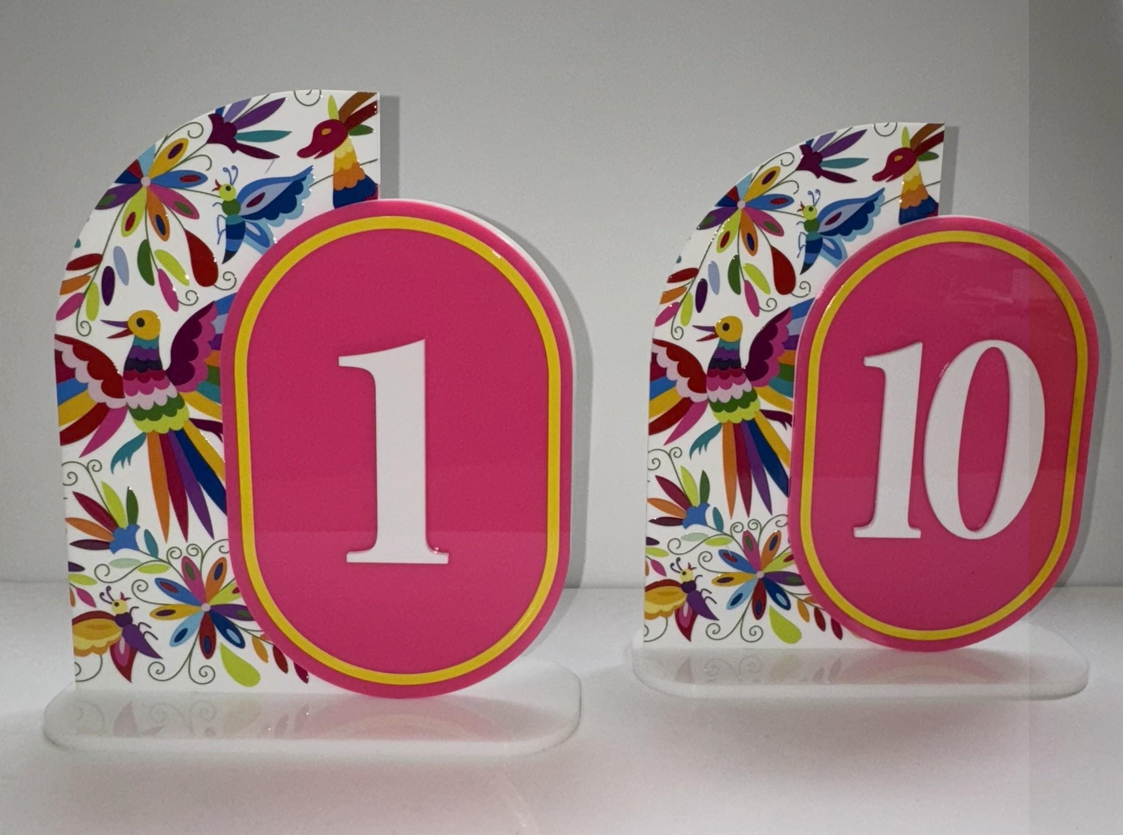 Alebrije Acrylic Table Numbers | Mexican Culture | Sweet 15 | Happy ...