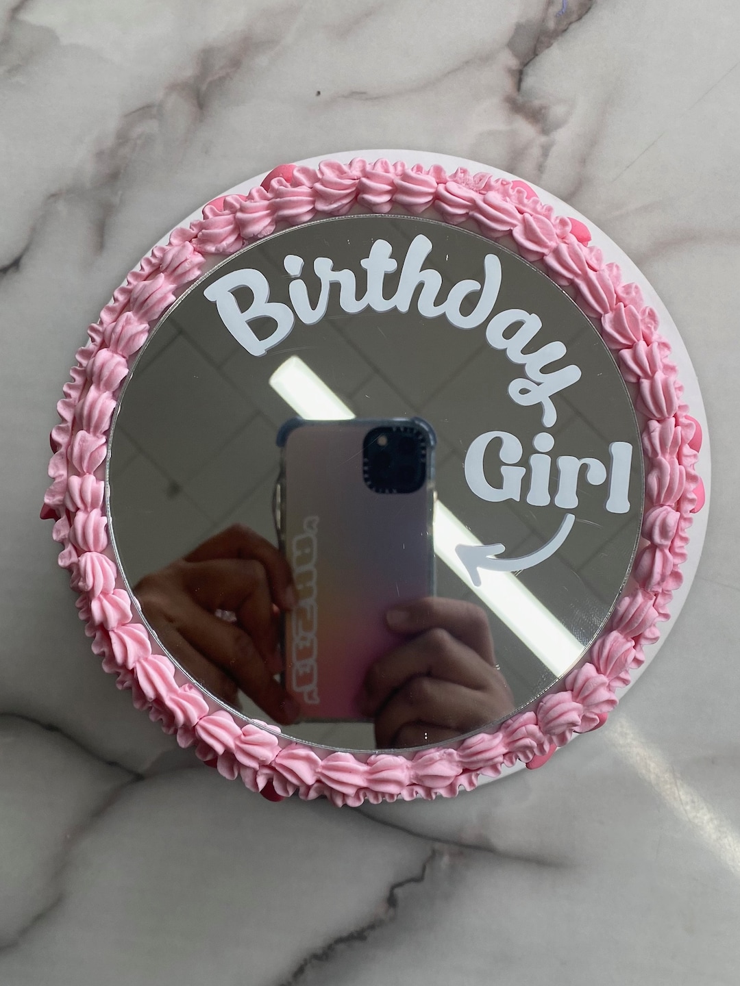 Birthday Girl Selfie Mirror Cake Topper - Etsy