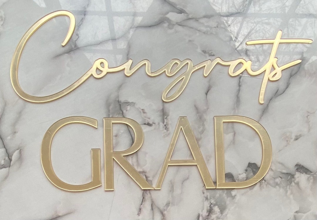 Congrats Grad Multi-piece Acrylic Sign, Graduation Party Sign Can Be ...