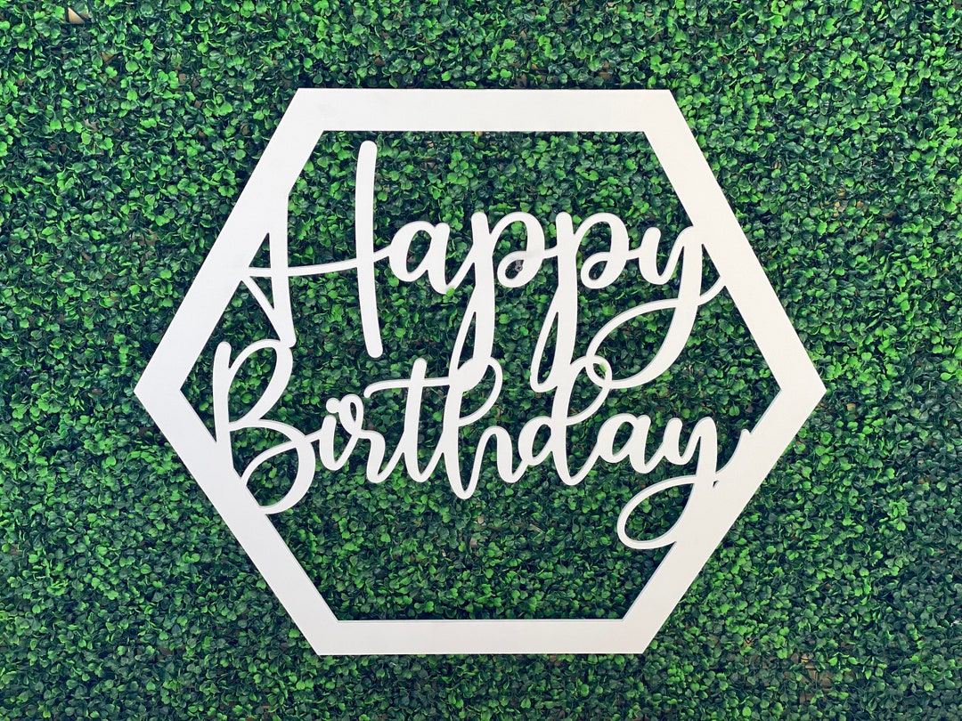 Happy Birthday Hexagon | Backdrop Sign | - Etsy