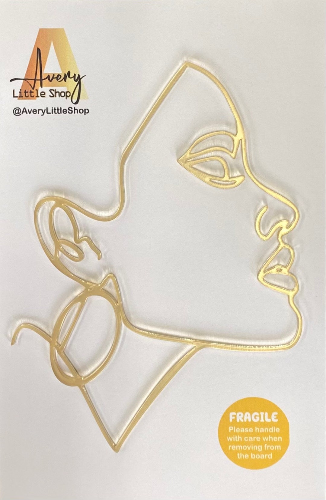 Face Silhouette Acrylic Cake Charm | Cake Decoration | Line Art Style ...
