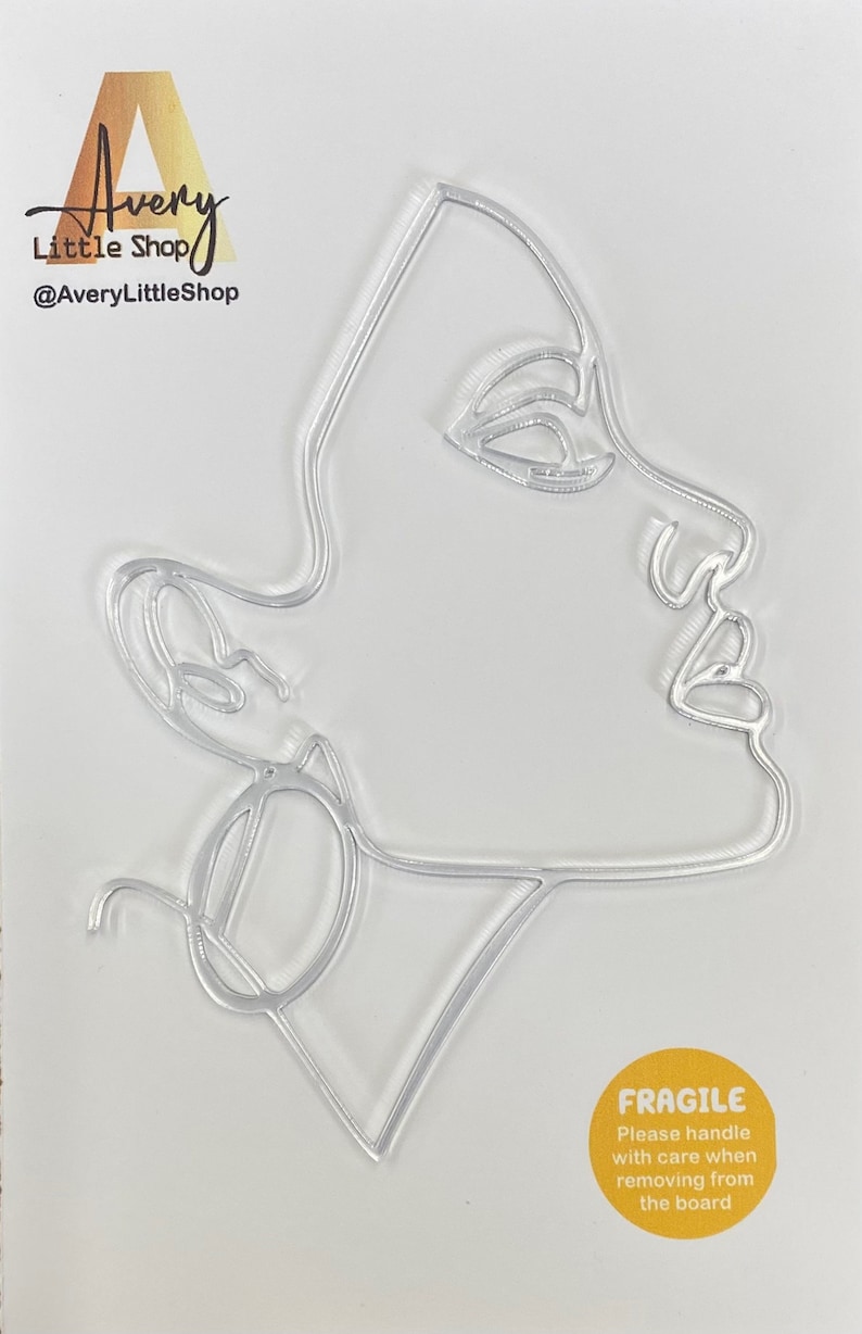 Face Silhouette Acrylic Cake Charm | Cake Decoration | Line Art Style ...
