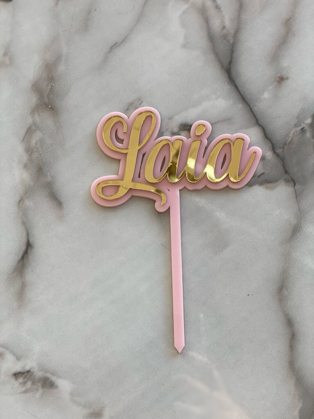 Personalized Custom Name Double Layer Cake Topper - Etsy