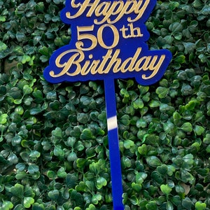 Happy 50th Birthday (double Layer Topper) - Etsy