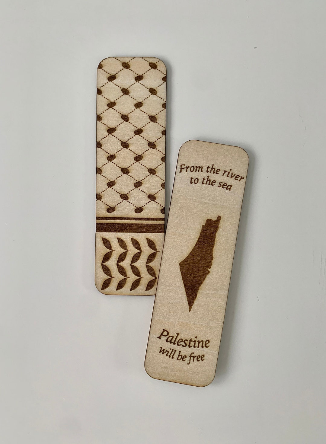Engraved Wooden Bookmark, Palestinian Keffiyeh Pattern, Free Palestine ...