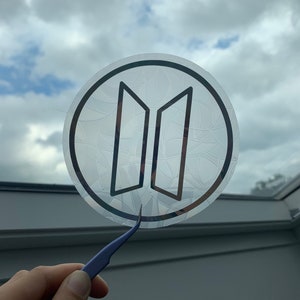 BTS Logo Holographic Rainbow Sun Catcher Decal Sticker, Window Cling ...