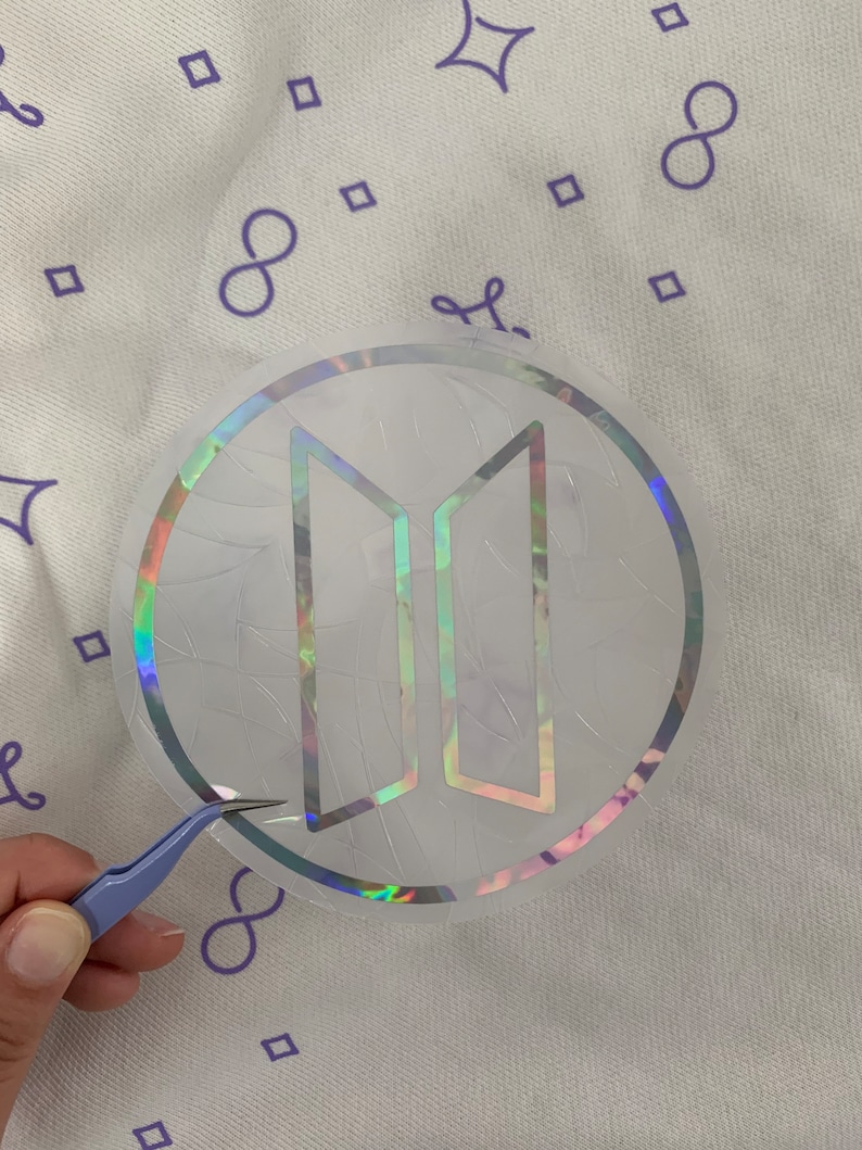 BTS Logo Holographic Rainbow Sun Catcher Decal Sticker Window - Etsy