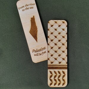 Engraved Wooden Bookmark, Palestinian Keffiyeh Pattern, Free Palestine ...