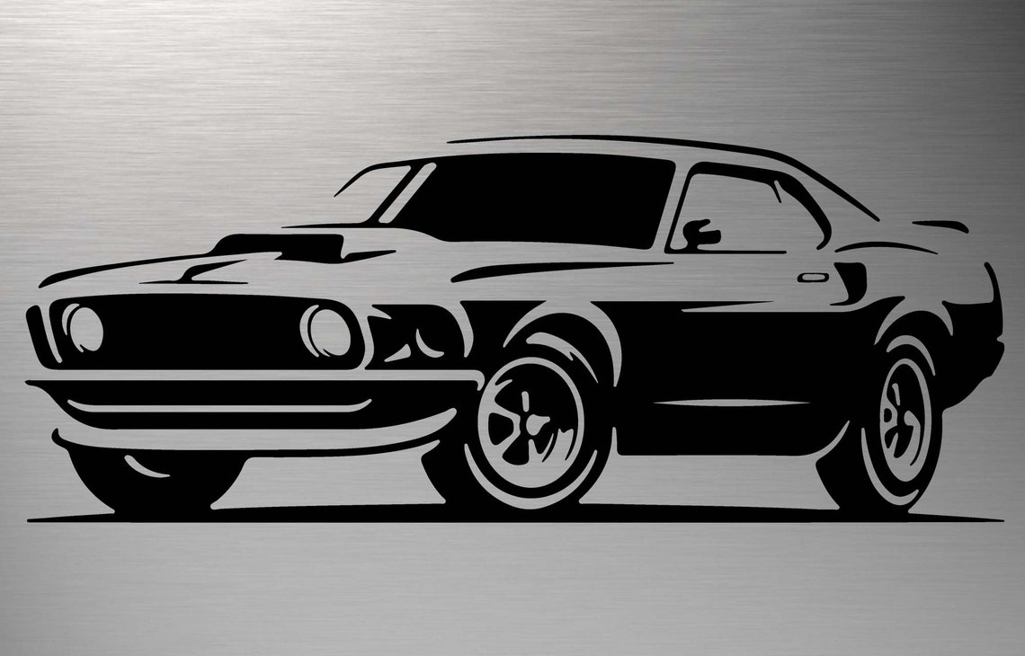 Mustang SVG Vintage Car SVG Muscle Car Silhouette Retro Car | Etsy