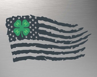 4-H Clover Distressed Flag SVG Design - Etsy