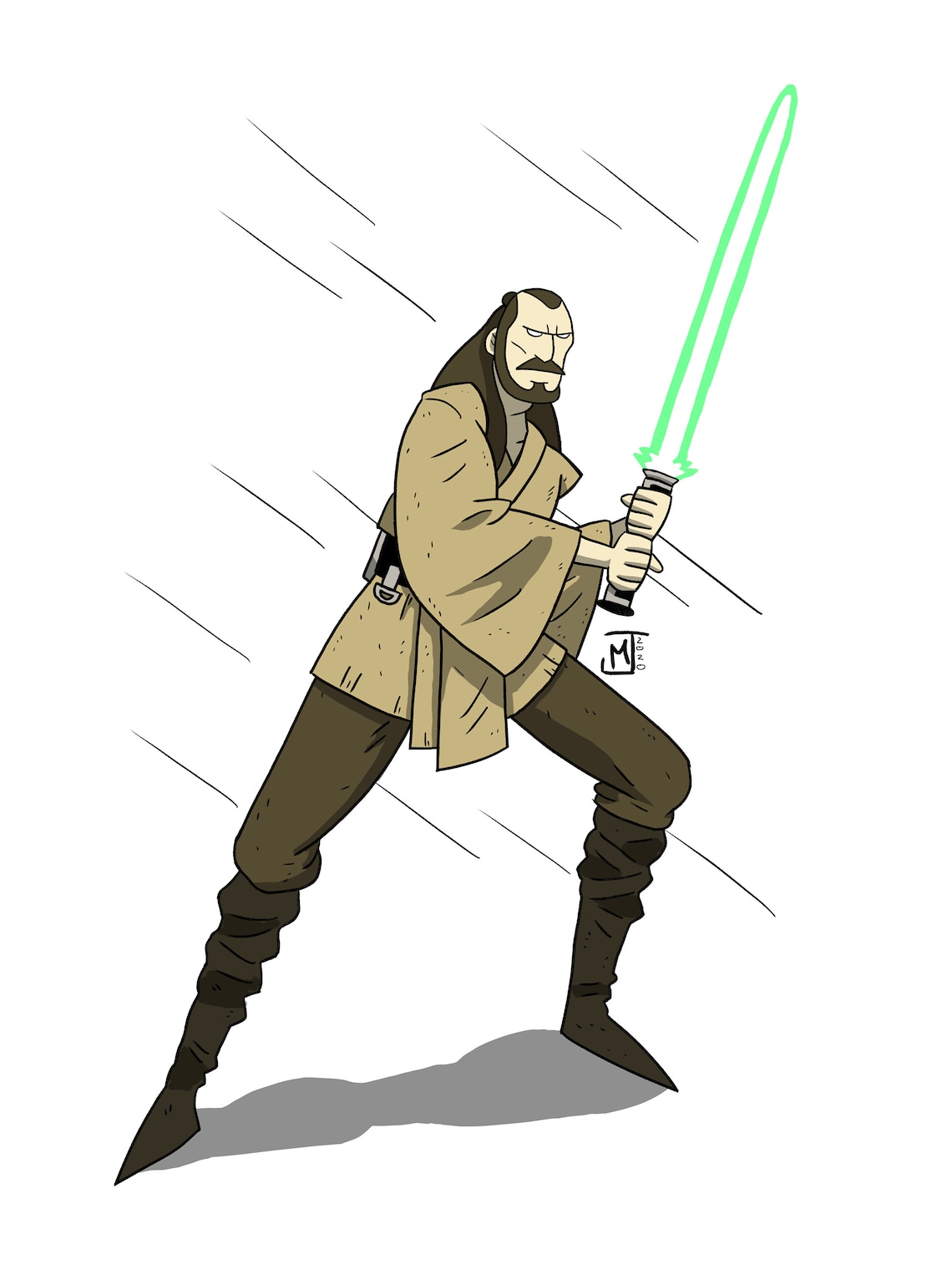 Qui Gon Jinn Art Print Etsy