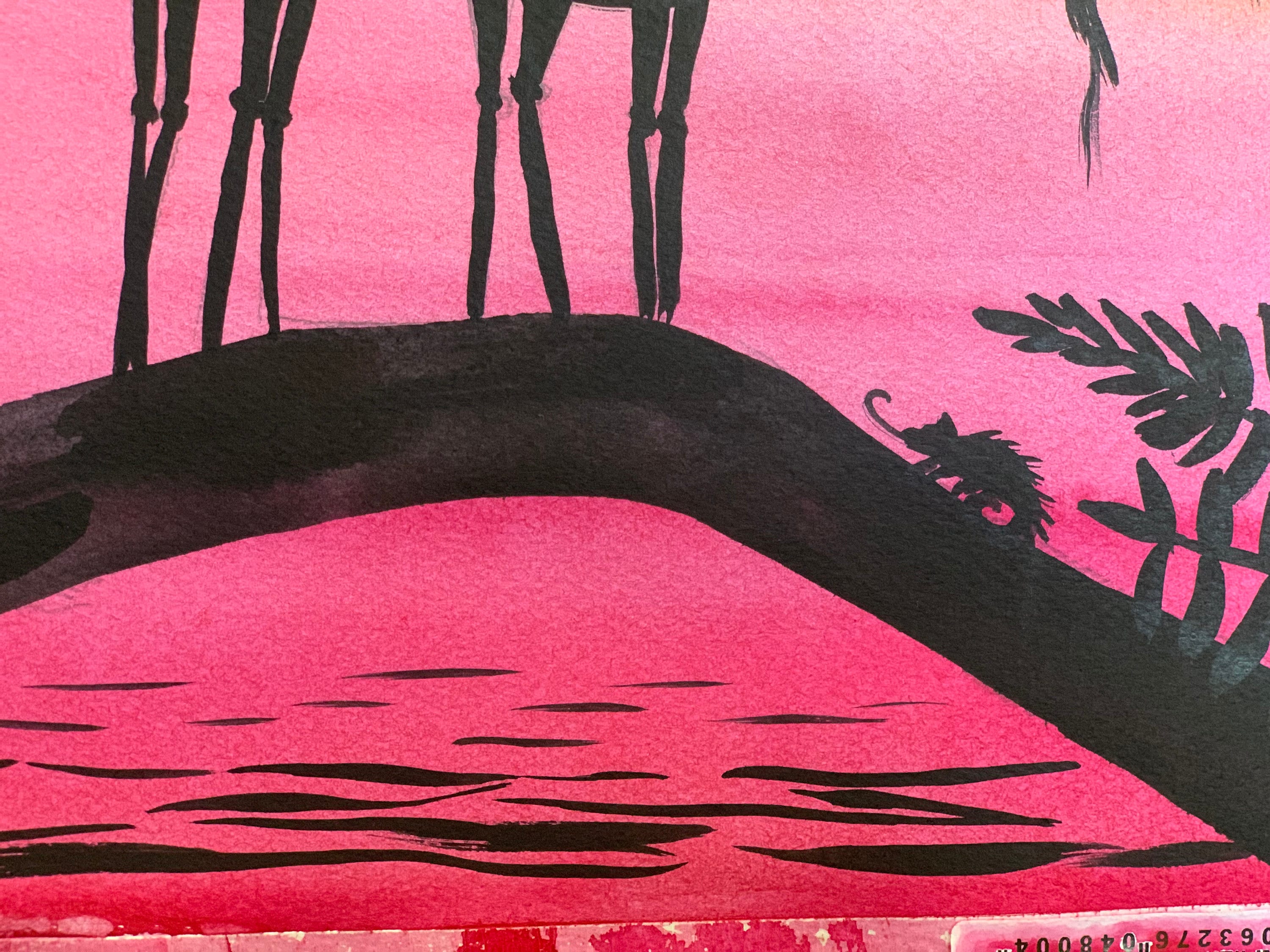 Jungle Silhouettes Original Jungle Wall Art Jungle Sunset - Etsy