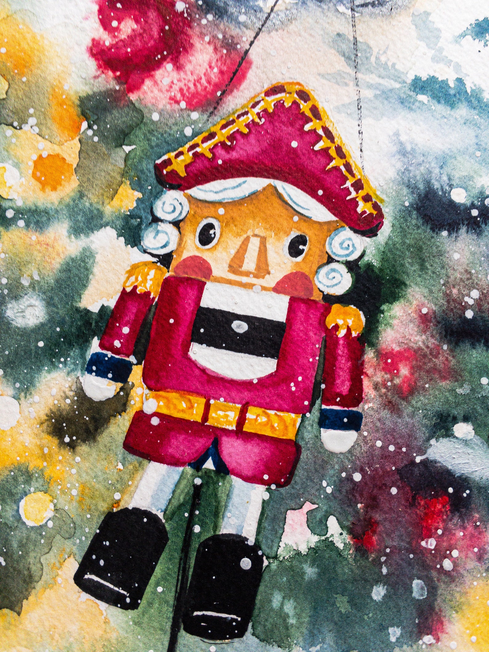 Nutcracker Christmas Tree Decoration Original Watercolor Hand - Etsy UK