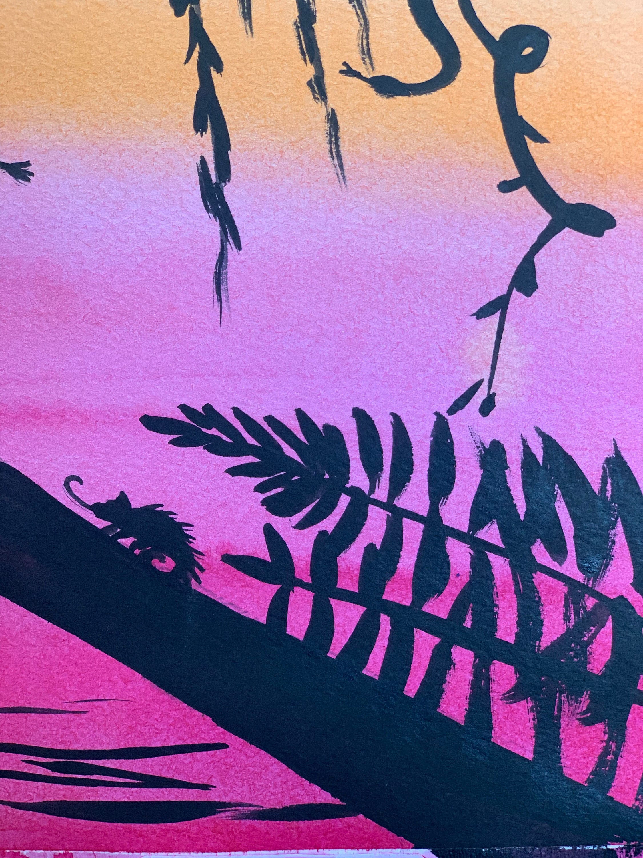 Jungle Silhouettes Original Jungle Wall Art Jungle Sunset - Etsy