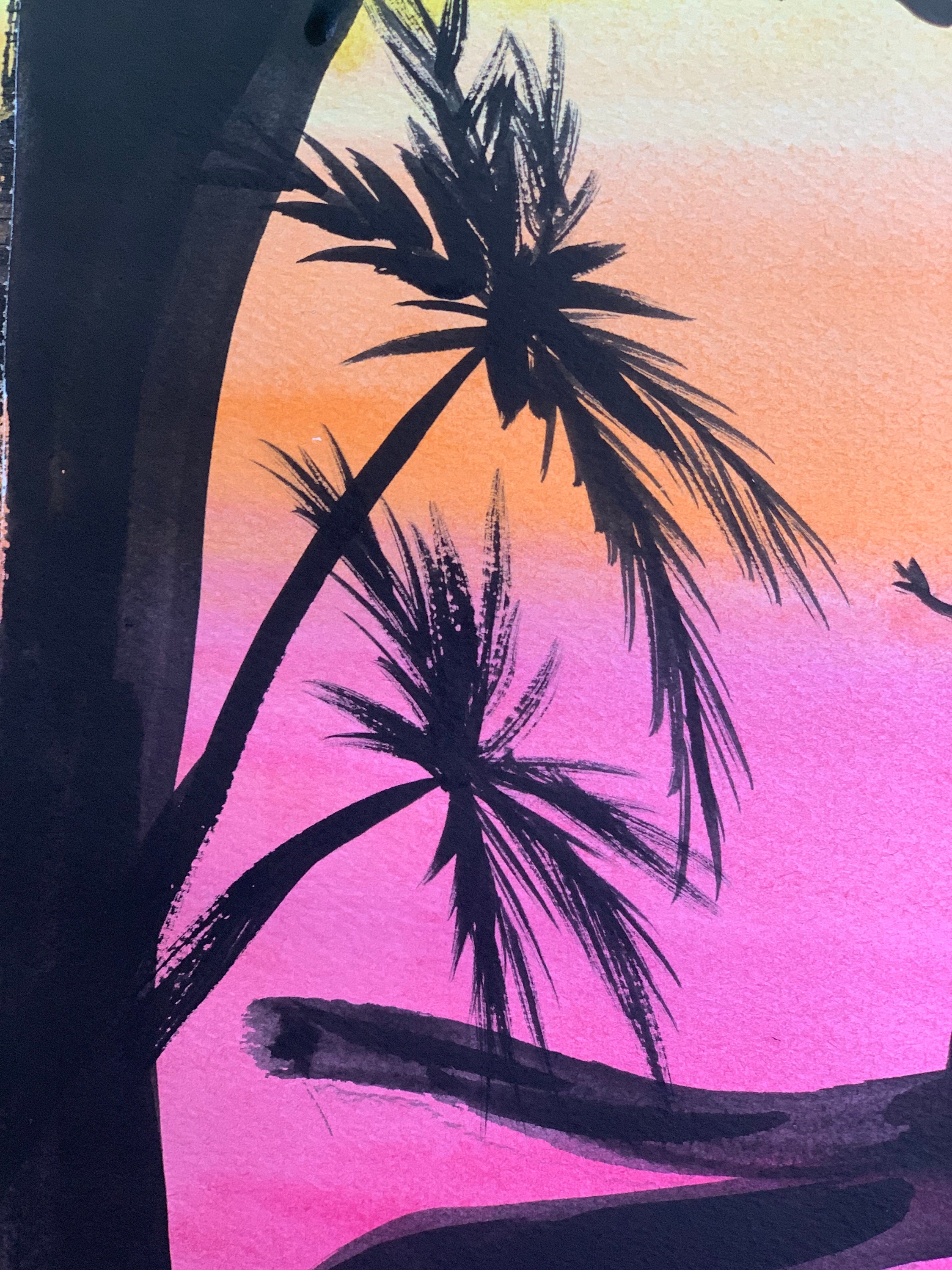 Jungle Silhouettes Original Jungle Wall Art Jungle Sunset - Etsy