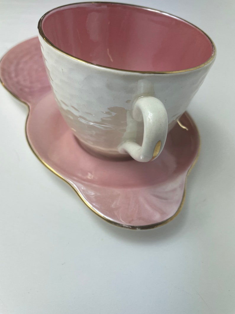 Pink Maling Lustre Ware Tennis Set, Pink Iridescent Cup & Saucer Set ...