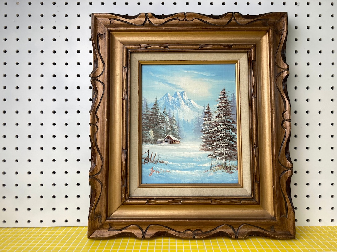 Vintage Original Oil Painting Winter Landscape Scene Jamison Framed Art ...