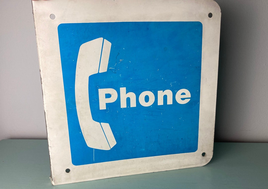 Vintage Phone Booth Metal Sign - Etsy