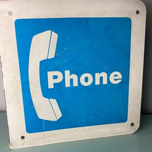 Vintage Phone Booth Metal Sign - Etsy
