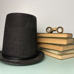 Vintage Tall Black Top Hat - Etsy