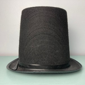 Vintage Tall Black Top Hat - Etsy