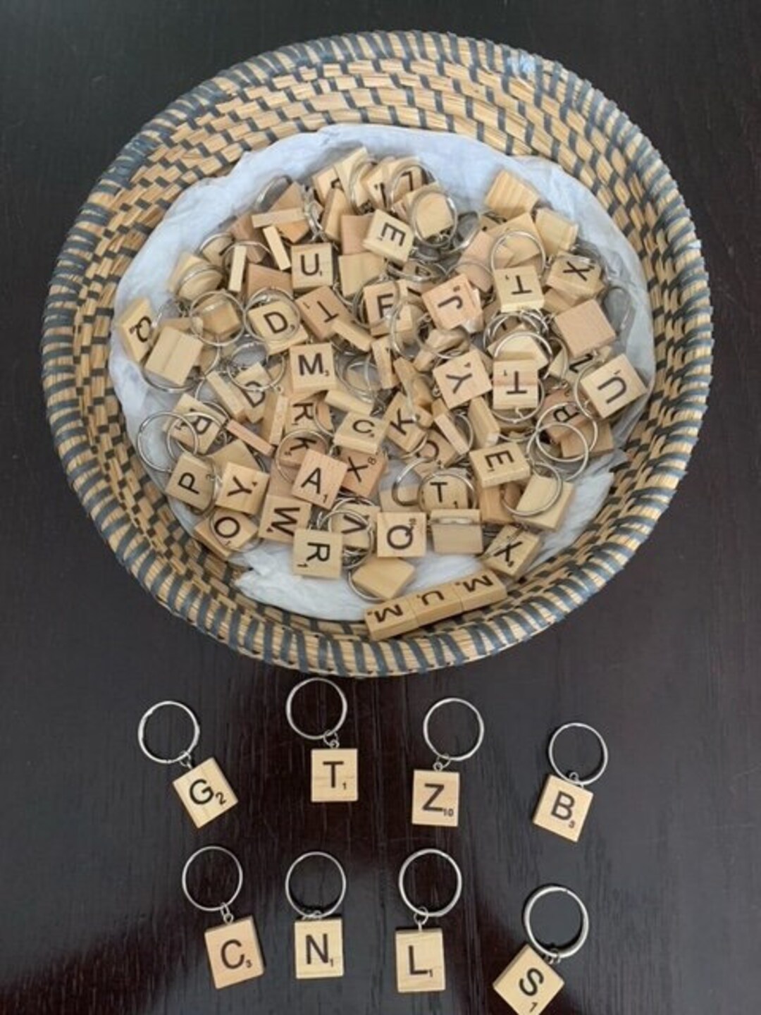 Scrabble Letter Key Ring - Etsy