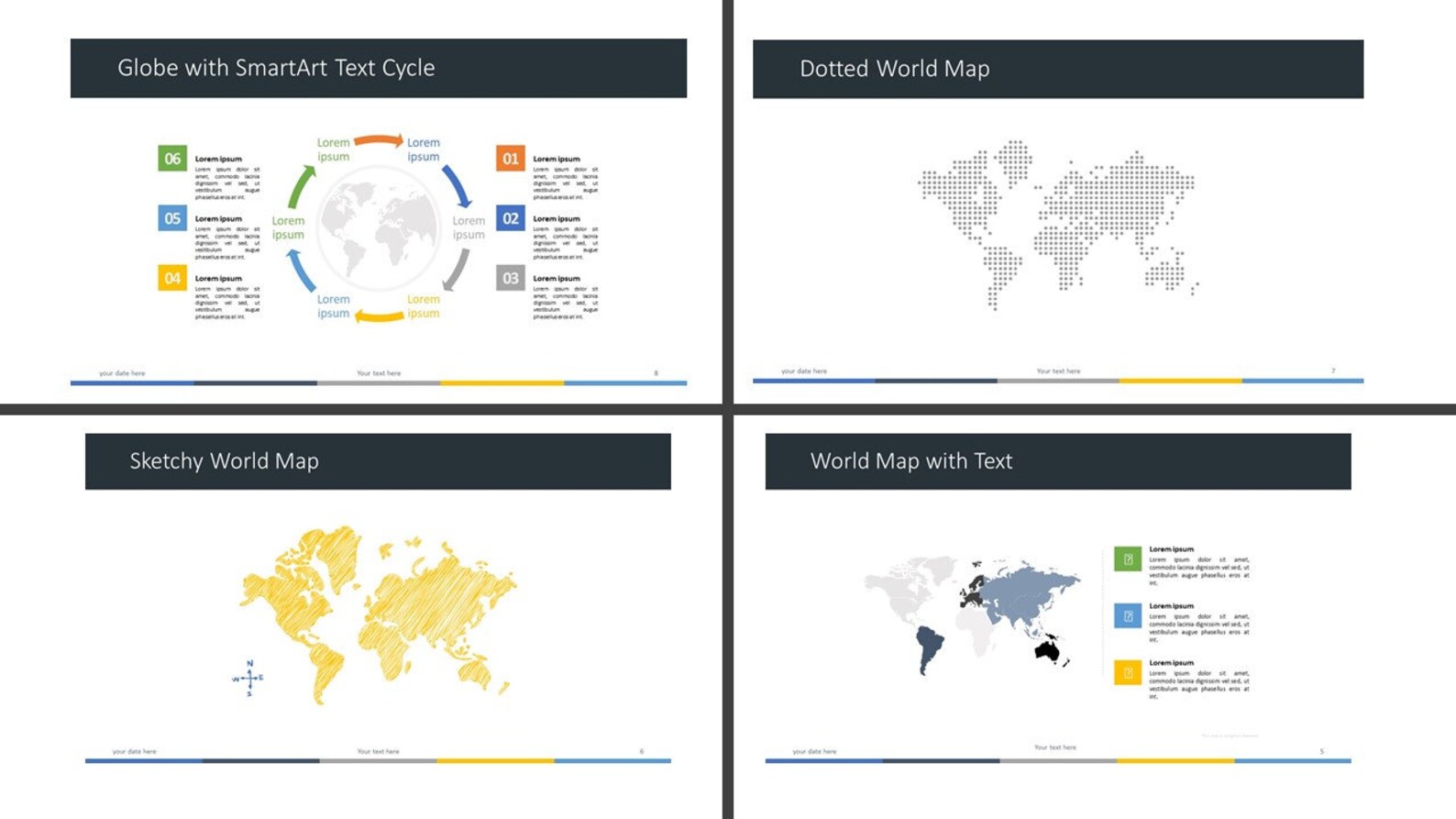 World Map Infographics Powerpoint Template Professional Powerpoint ...