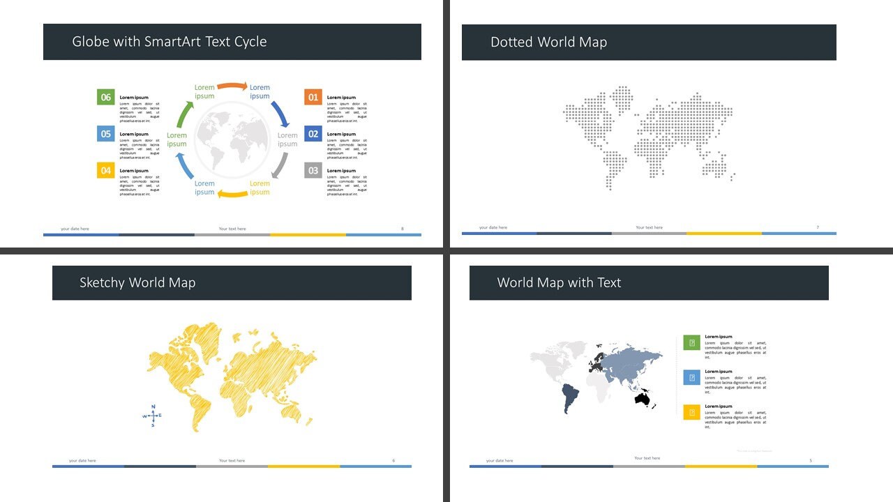 World Map Infographics Powerpoint Template | Professional PPTX ...