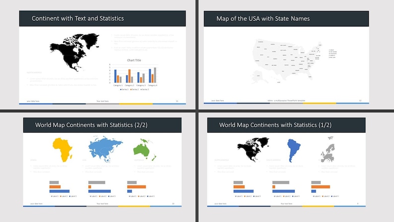 World Map Infographics Powerpoint Template Professional - Etsy
