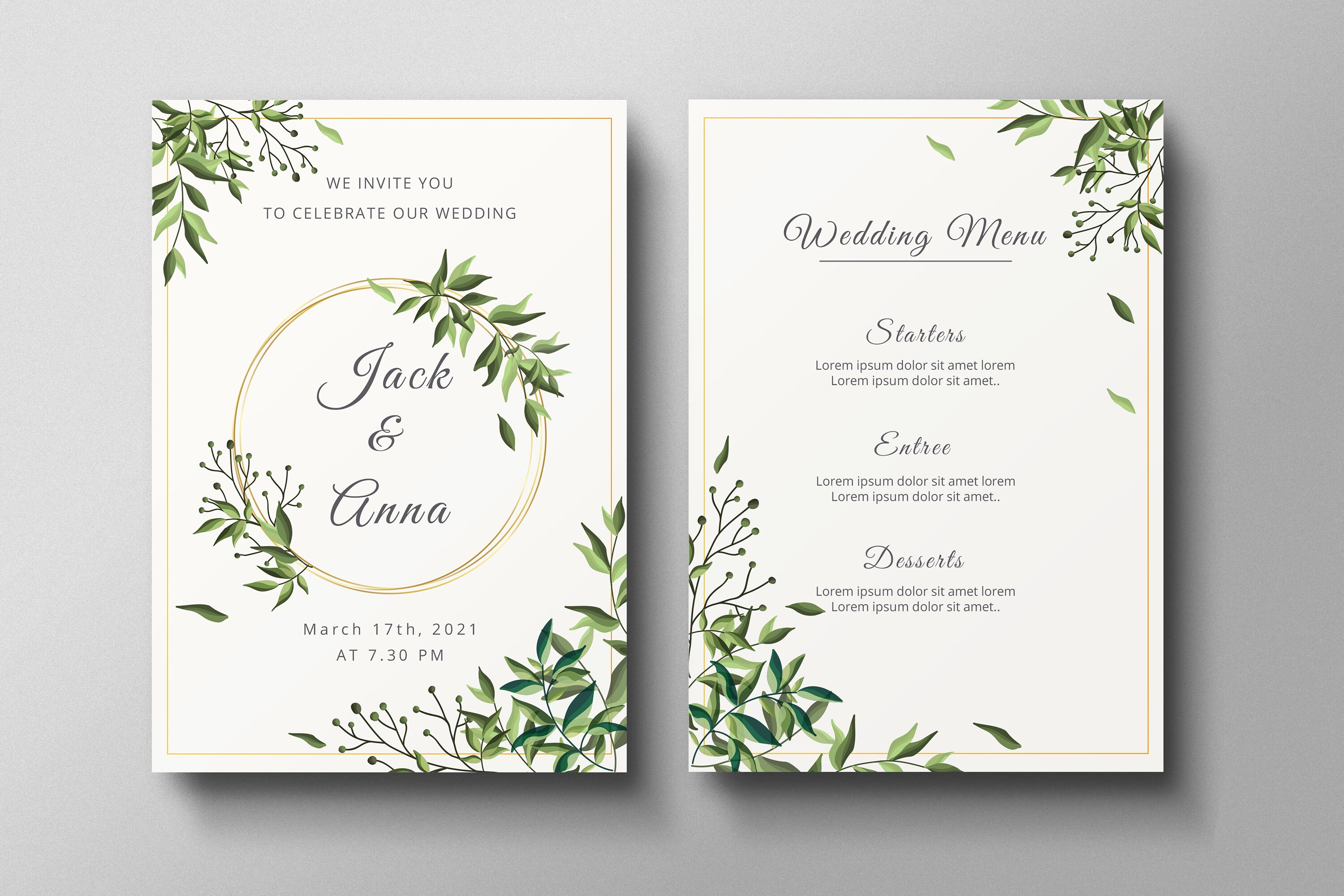 Wedding Invitation Template - PSD Instant Download - Etsy