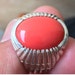 Natural Dark Deep Red Coral Marjan Ring Women Coral Rings Mens Coral ...