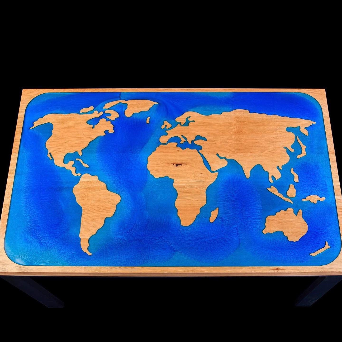 World Map Table, Wooden Dining Table, Original Piece of Furniture for a ...
