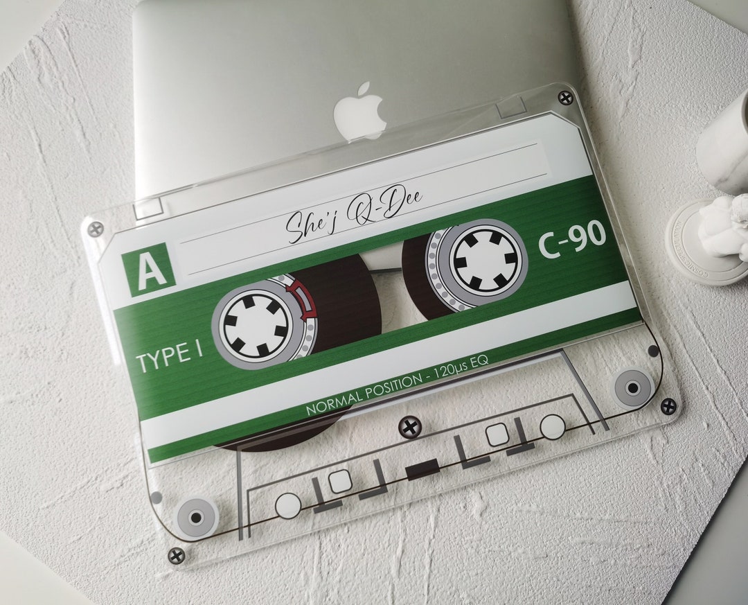 Colorful Audio Cassette Clear MacBook Case, Personalized Name Case ...