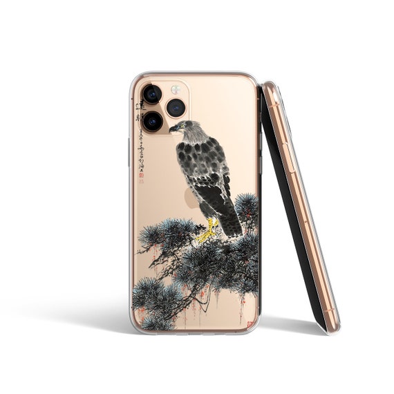 Traditional Ink Painting Personalized Clear Phone Case Eagle - Etsy