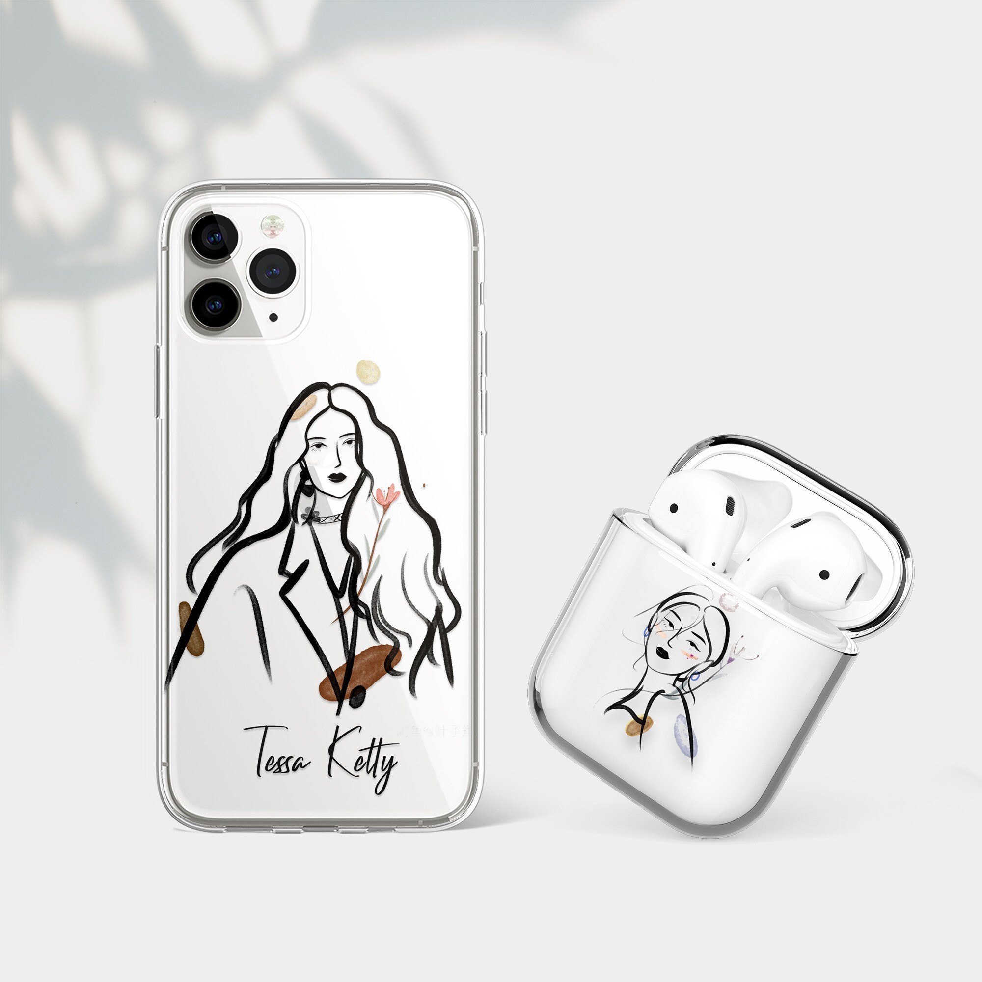 CUSTOM Illustrated Portrait Airpods Case Hand Drawing - Etsy