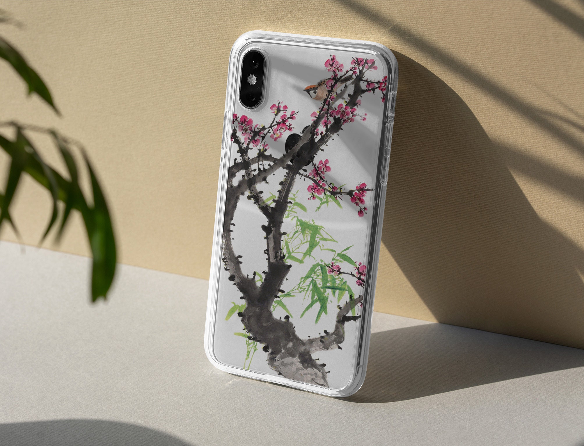 Traditional Ink Painting Personalized Clear Phone Case Plum - Etsy