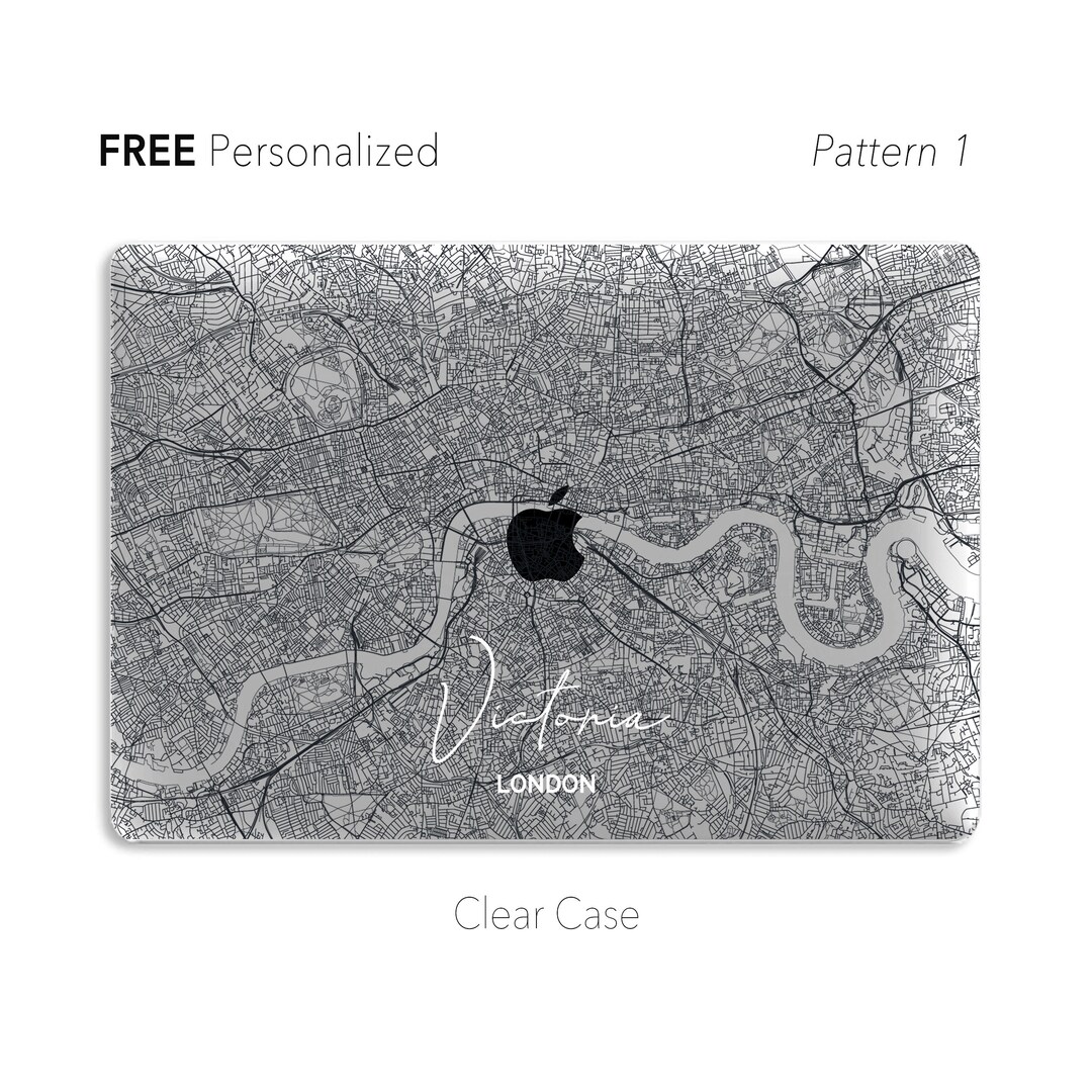 Minimalist London Map, Clear MacBook Case, Custom City Map Case ...