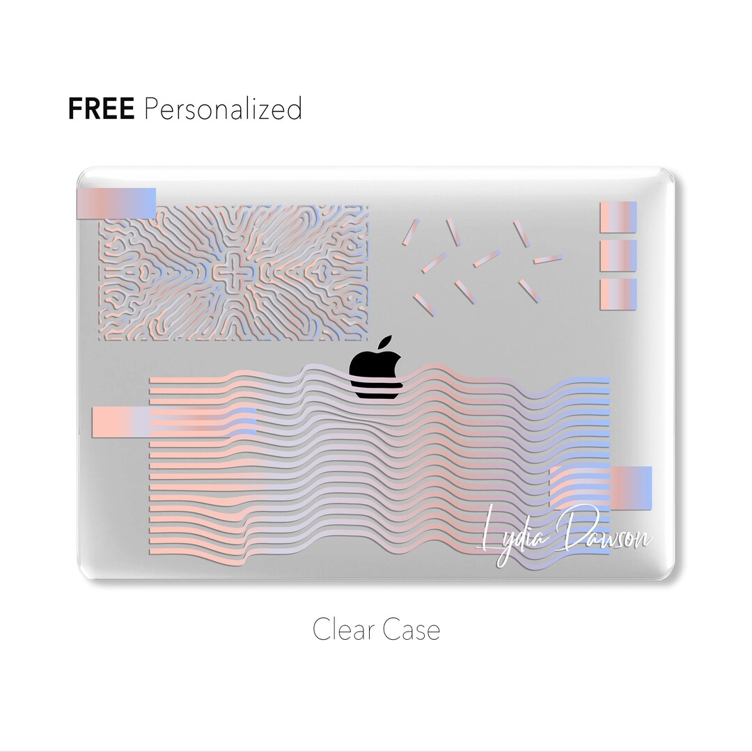 Geometric Rainbow Glitch MacBook Case, Personalized Clear Cover - Etsy