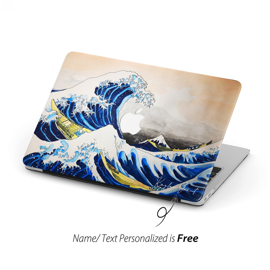 Great Wave off Kanagawa, MacBook Case Hard Cover Personalized Name ...