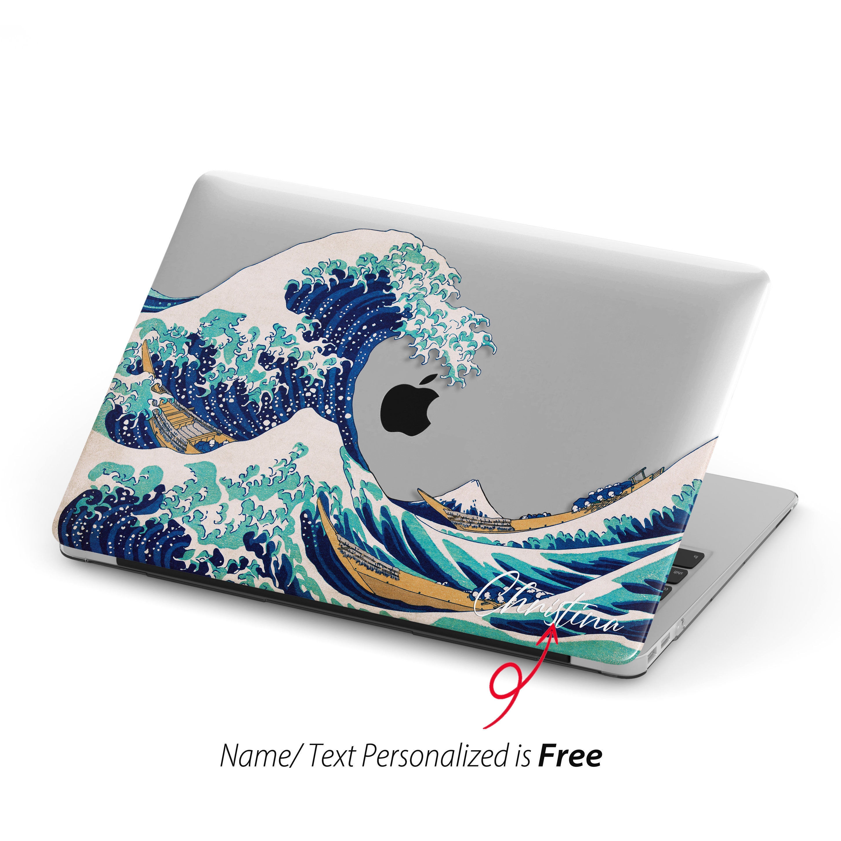 Great Wave off Kanagawa Inspired, Personalized Clear MacBook CASE ...
