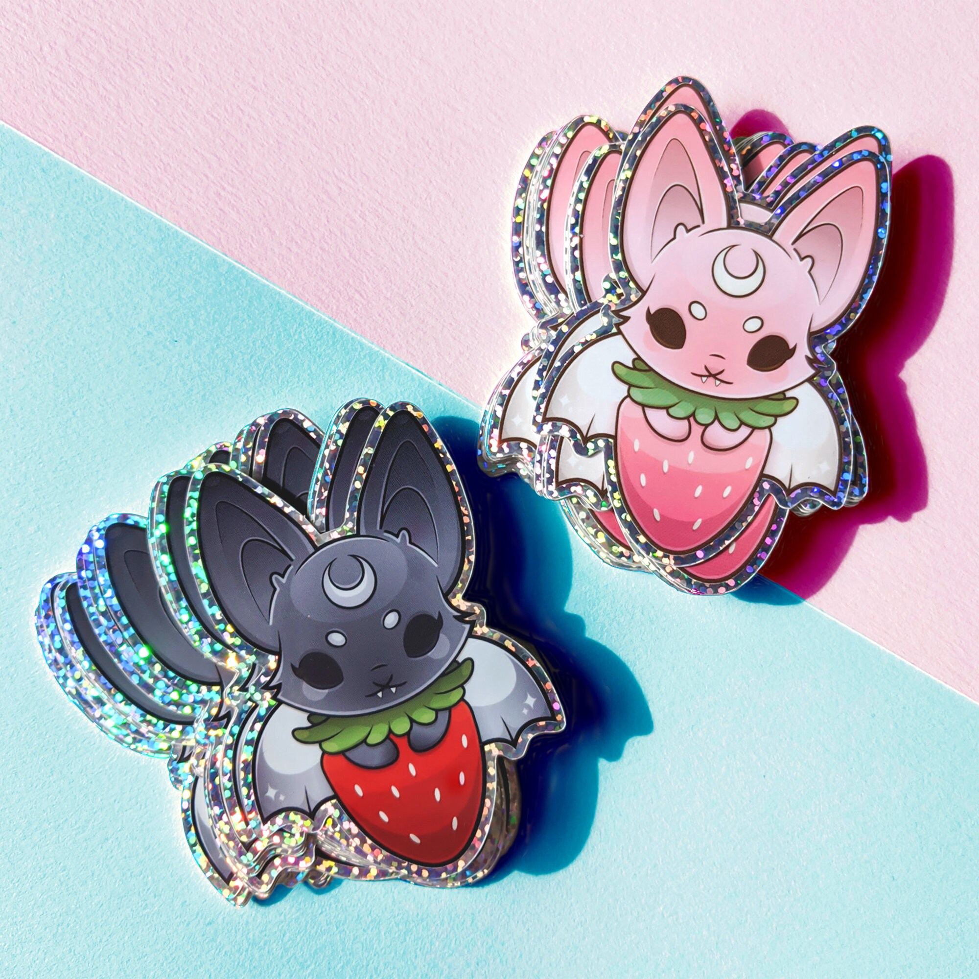 Shiny Holo Glitter Fruit Bat Stickers | Etsy