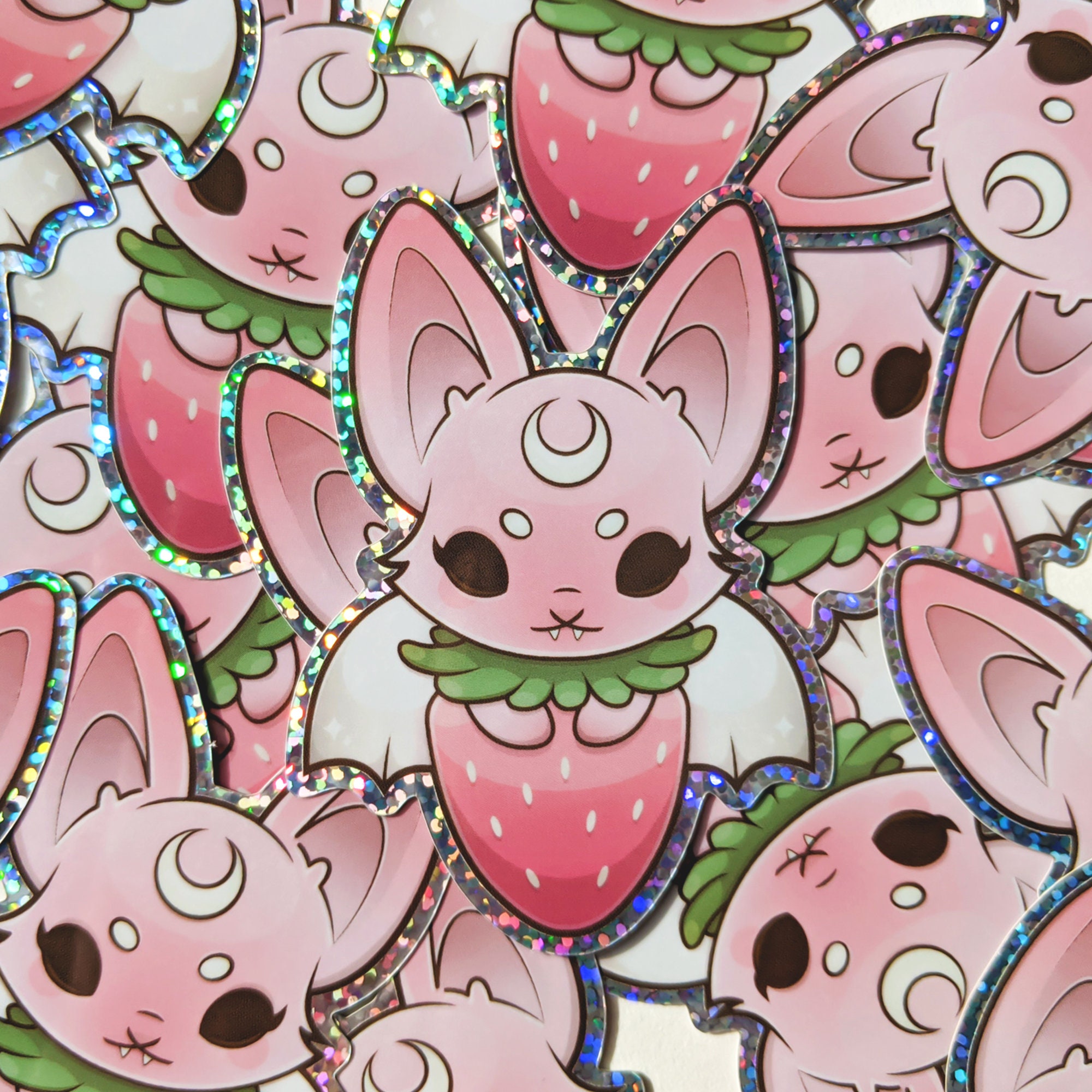 Shiny Holo Glitter Fruit Bat Stickers | Etsy