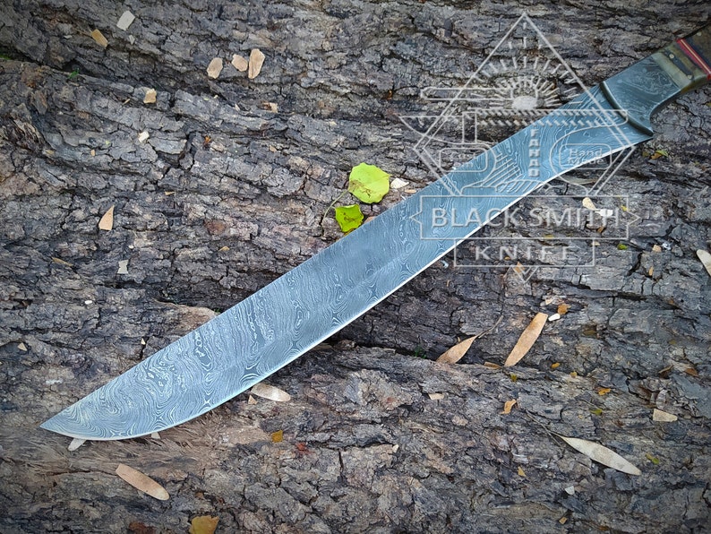 Custom Handmade Machete Sword 26 Inches Damascus Steel Hunting/machete ...