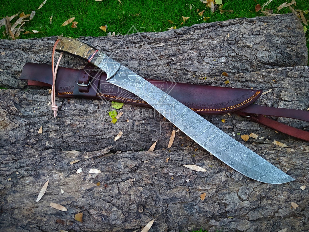 Custom Handmade Machete Sword 26 Inches Damascus Steel Hunting/machete ...